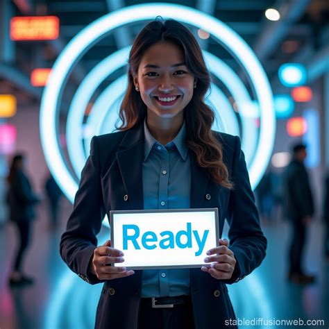 Futuristic Data Scientist In High Tech Background Stable Diffusion Online