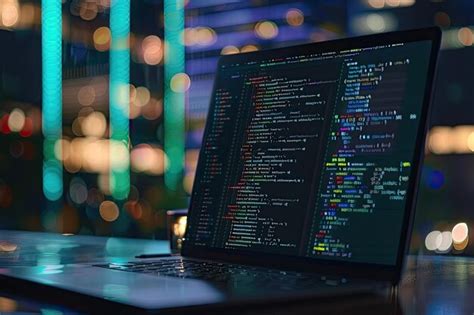 Premium Photo Laptop Screen Displaying Cloud Apis Code In Modern Data Center