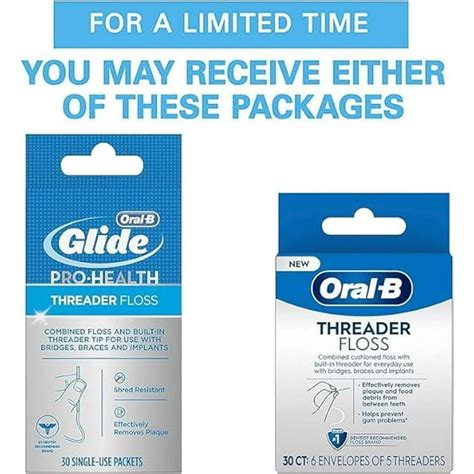 Free Shipping Glide Threader Floss 30 Count Boxes Of Single Use Packets Pack Of 4