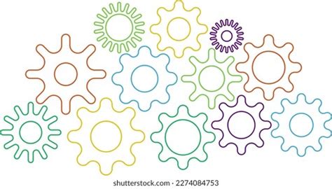 Connected Cogs Gears Vector Illustration Stock Vector Royalty Free Shutterstock