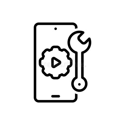 Black Line Icon For Setup Gear And Wrench Stock Vector Illustration Of Line Wrench 268591872