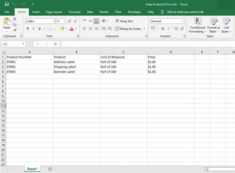 Label Template Excel