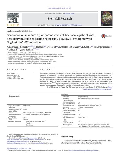 Solution Generation Of An Induced Pluripotent Stem Cell Line From A Patient With Hereditary