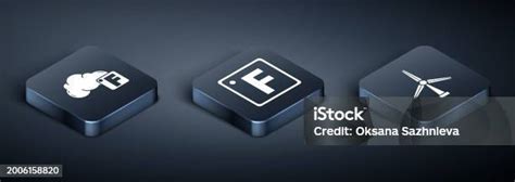 등각 투영 화씨 및 구름 풍력 터빈 및 화씨 아이콘을 설정합니다 벡터 0명에 대한 스톡 벡터 아트 및 기타 이미지 0명 3차원 형태 계절 Istock