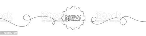 New 텍스트의 단일 연속 선 그리기 할인 배너의 연속 줄 그리기 가격에 대한 스톡 벡터 아트 및 기타 이미지 가격 개념 검은색 Istock