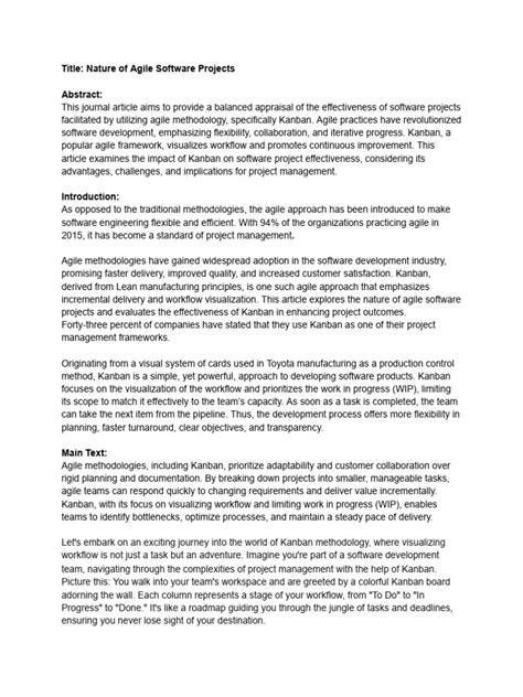 title nature of agile software projects download free pdf agile