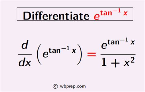 Differentiation Of E Tan 1x Wbprep