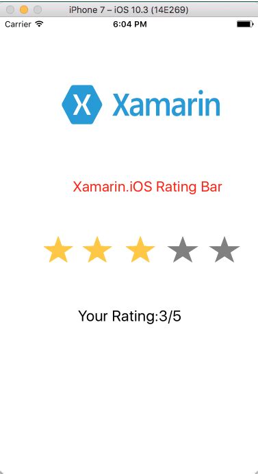 Github Susairajsxamarin Ios Rating Bar