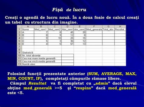 Utilizarea Functiilor In Excel Pptx