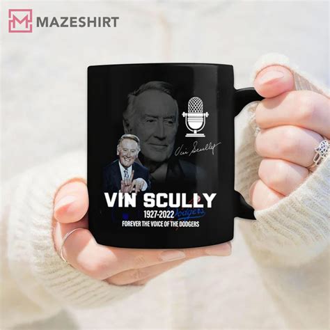 Rip Vin Scully 1927 2022 Dodgers Microphone Personalized Mug