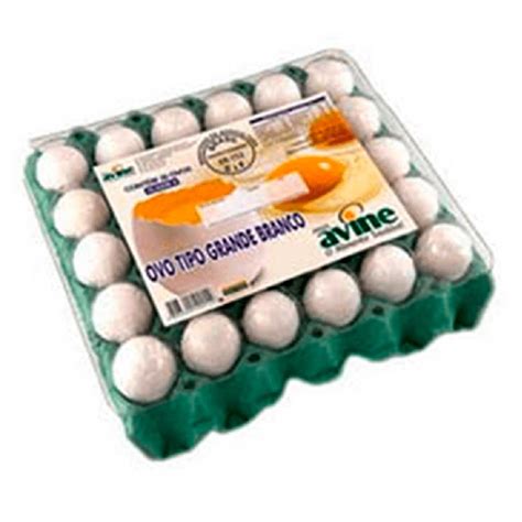 Ovo Branco Grande Avine Com 30 Unidades