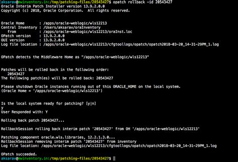 How To Download And Applyremove Patch In Weblogic Step By Step