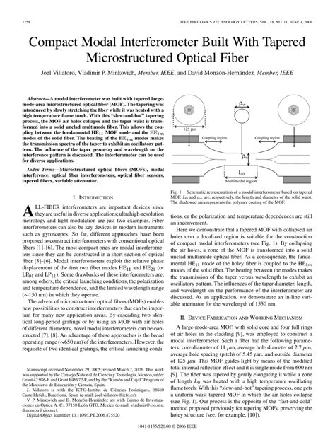 Pdf Compact Modal Interferometer Built With Tapered Microstructured