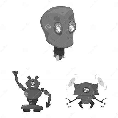 Vector Illustration Of Robot And Factory Symbol Collection Of Robot And Space Stock Vector