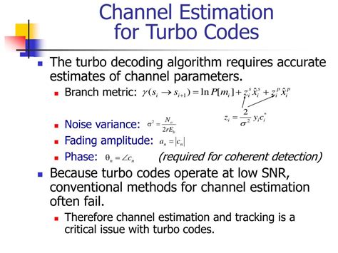 Ppt A Bandwidth Efficient Pilot Symbol Technique For Coherent Detection Of Turbo Codes Over