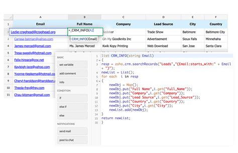 online spreadsheets for business zoho sheet