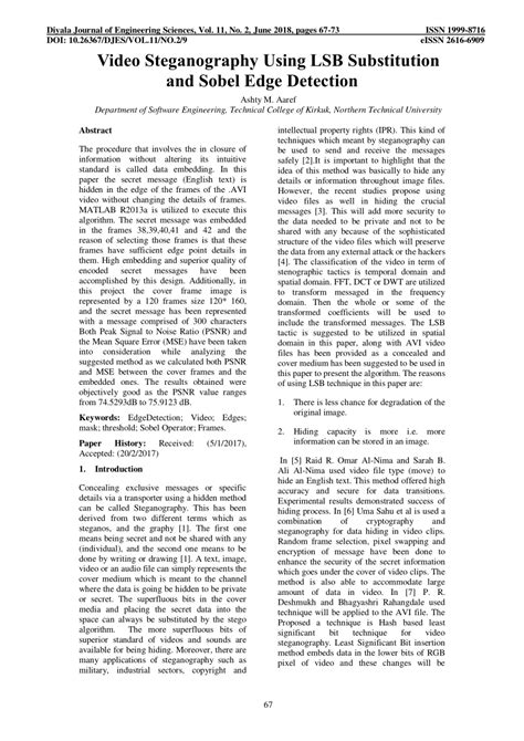 Pdf Video Steganography Using Lsb Substitution And Sobel Edge Detection