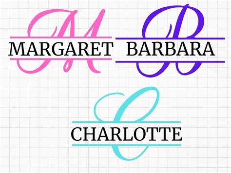 Split Monogram Alphabet Svg Dxf Png Split Monogram Frame Alphabet