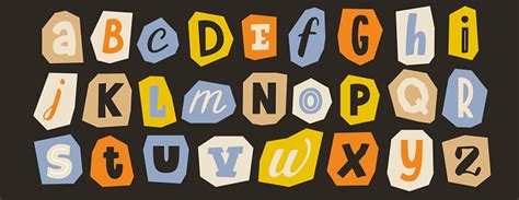 종이 알파벳 컬렉션을 잘라냅니다 색깔이 다른 문자 콜라주 세트입니다 귀여운 공예 낙서 글꼴 요소 번들 장식 포스터 배너 인쇄 장난기 넘치는 몸값 협박 스타일의 Abc 팩