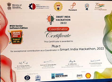 Mudit Arya On Linkedin Smartindiahackathon2022