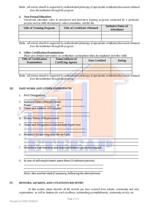 Application Form ETEEAP