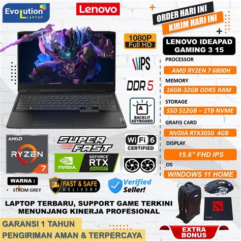 Jual Laptop Gaming Lenovo Ideapad Gaming Lenovo Ideapad Gaming Amd Ryzen H Gb Ddr
