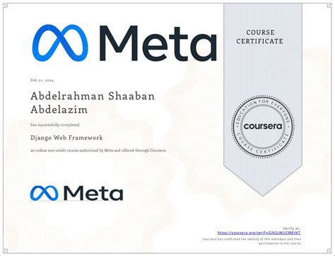 Earn A Django Web Framework Certification Abdelrahman Shaaban Posted On The Topic Linkedin