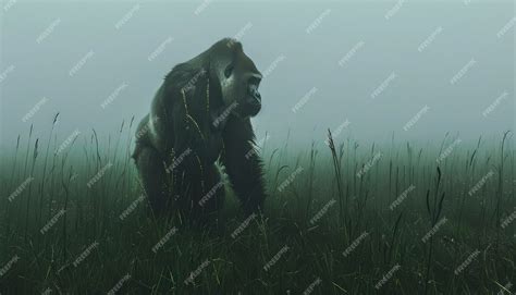 Un Primer Plano Del Hermoso Gorila En La Naturaleza Imagen Generada