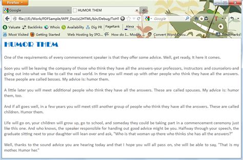 Convert Word To Html In Wpf
