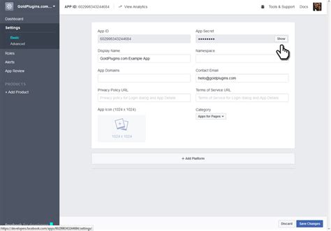 How To Get An App Id And Secret Key From Facebook Gold Plugins