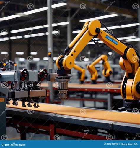 Robotic Automatic Servo Arms For Automated Assembly Line In Factory