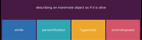 Describing An Inanimate Object As If It Is Alive Simile Personification