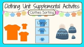 Sorting By Size Clothing Unit Supplemental Activity Creative Curriculum