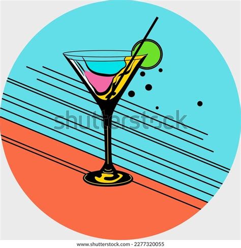 Martini Glass Cocktail Postmodern Pop Art Stock Vector Royalty Free
