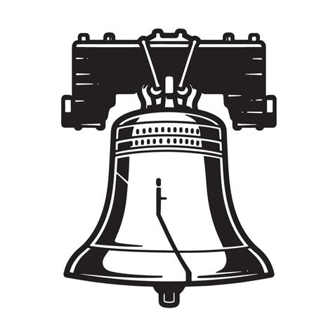 Iconic Liberty Bell Black And White Illustration Representing American