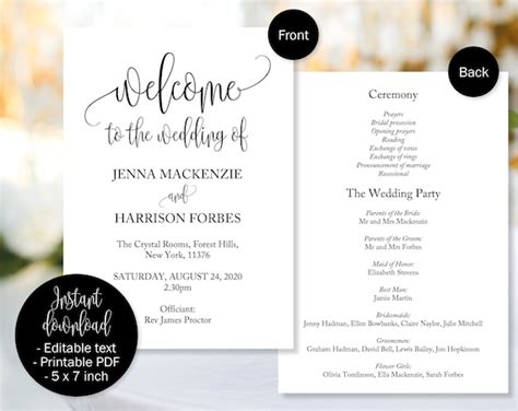 Booklet Wedding Program Ideas
