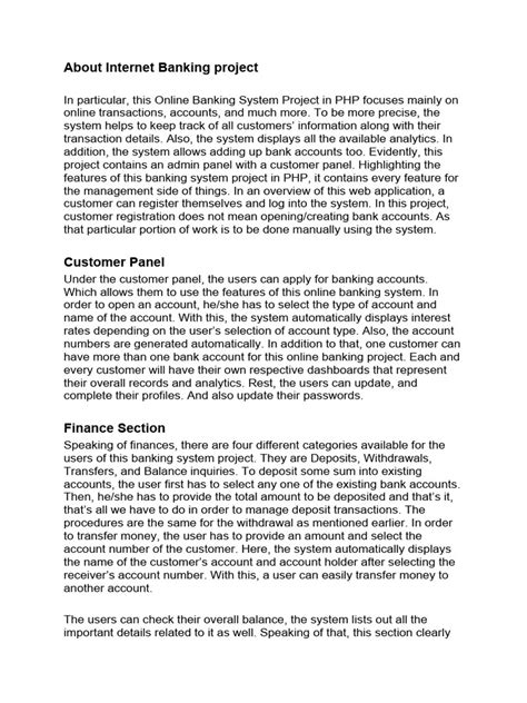 About Internet Banking Project Download Free Pdf Banks Deposit