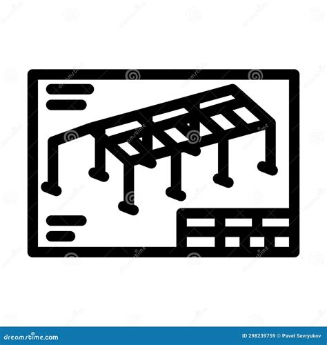 Structural Drafting Architectural Drafter Line Icon Vector Illustration Stock Illustration