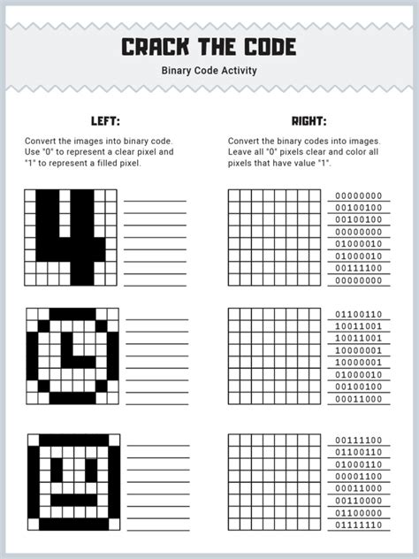 Learn Binary Code 5 Bit Binary Code Challenge Our Family Code Worksheets Library
