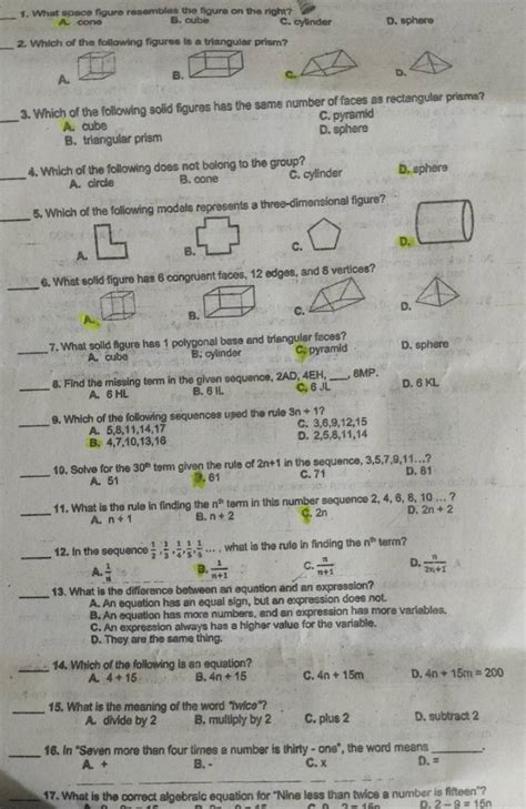 Which Of The Following Modals Represents A Three Dimensional Figure D A
