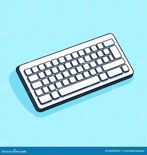 Vector De Un Teclado De Ordenador En Un Fondo Azul Ilustración Del
