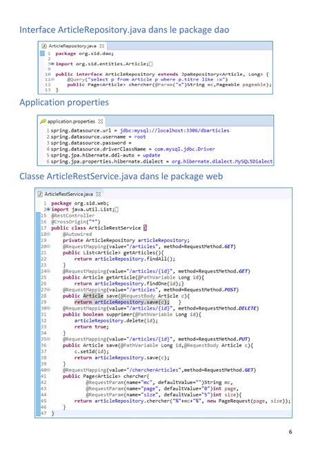 Rapport Application Web Spring Bootangular4 Et Mobileionc3 Gestion Des Articles Pdf