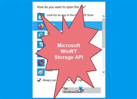 All Default Apps Set To Microsoft WinRT Storage API In Windows 11 10