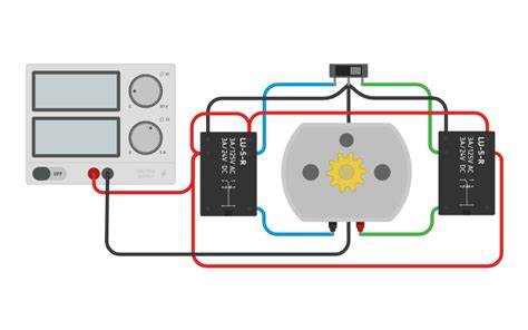 Circuit Design Motors Direction Control Using Relay Tinkercad