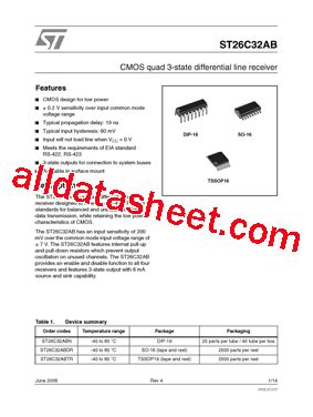 ST26C32ABDR Datasheet PDF STMicroelectronics