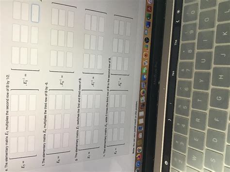 Solved E The Elementary Matrix Es Multiplies The Second Row