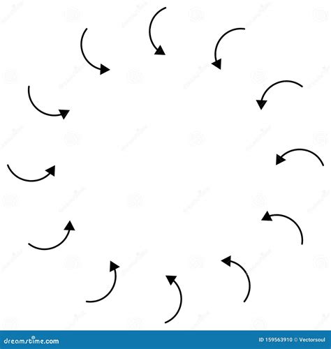 Rotate Circular Radial Arrows For Cycle Iteration Concepts