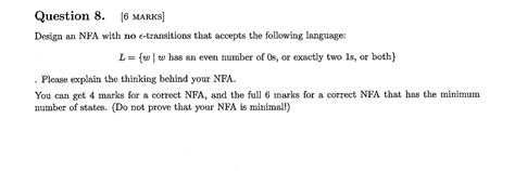 Solved Design An Nfa With No E Transitions That Accepts The