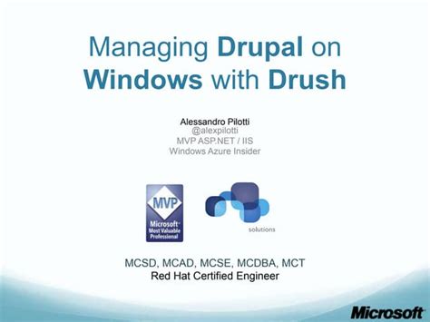 Managing Drupal On Windows With Drush Ppt