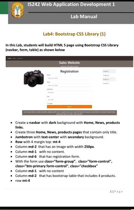 solved texts home news products lab4 bootstrap css library 1 in